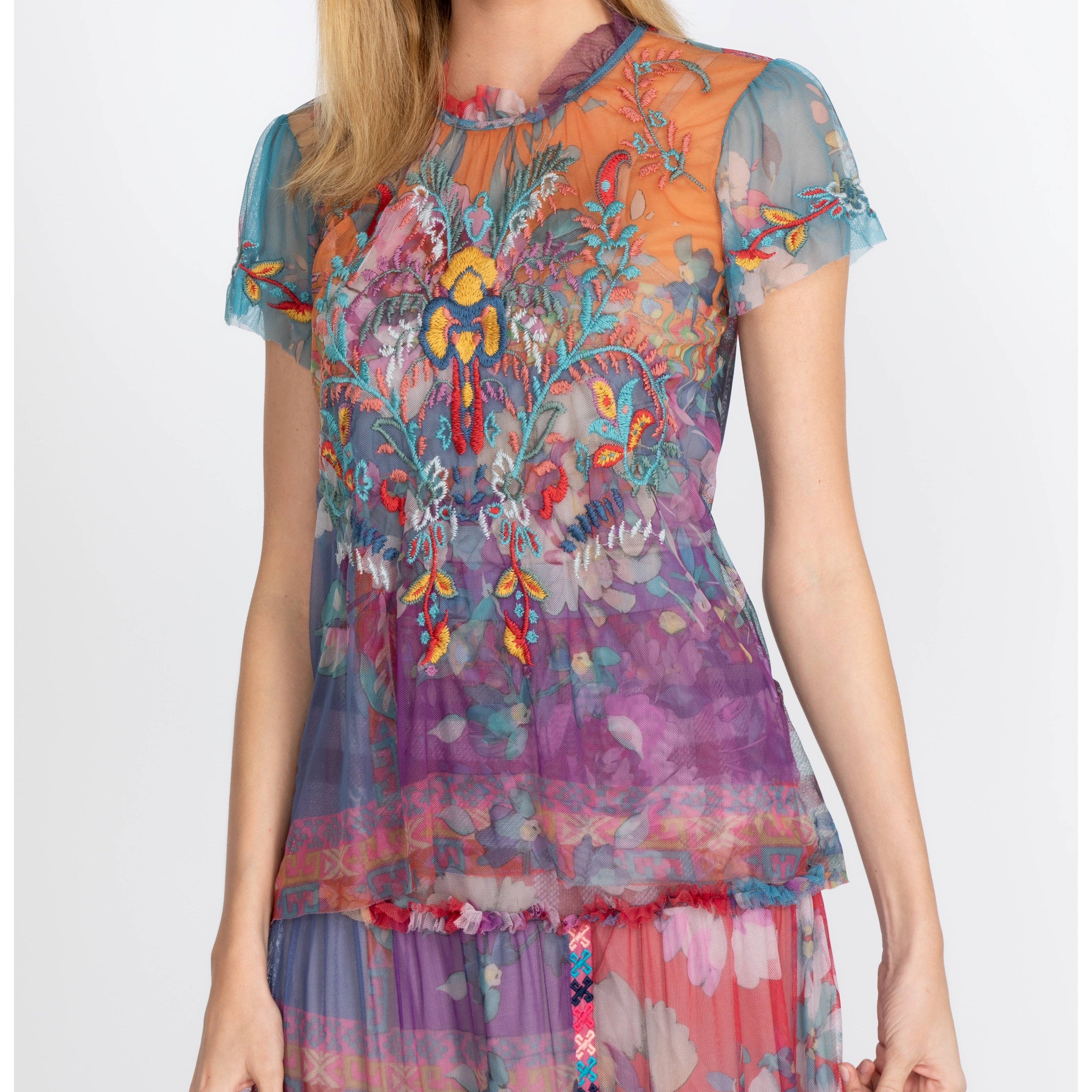 Giana Mesh Blouse - Saxhsi – Johnny Was® Pre-Loved